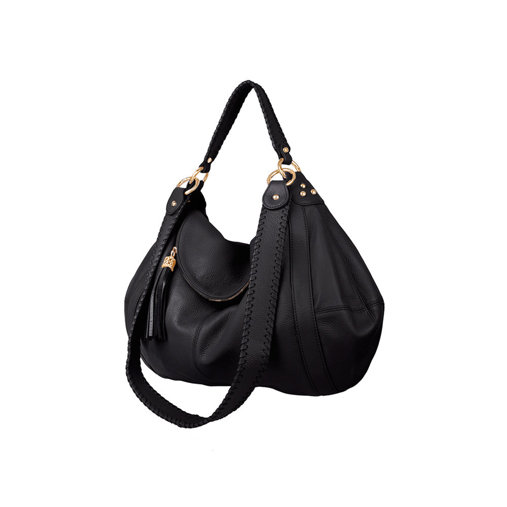 Black Leather Rachel Shoulder Bag – Onna Ehrlich
